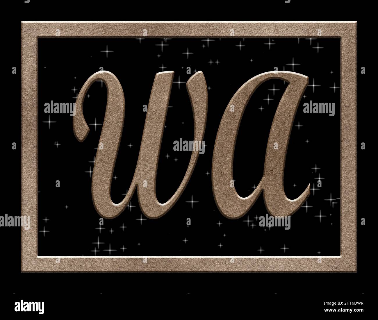 Signature with the two capital letters WA , crystal Stock Photo - Alamy