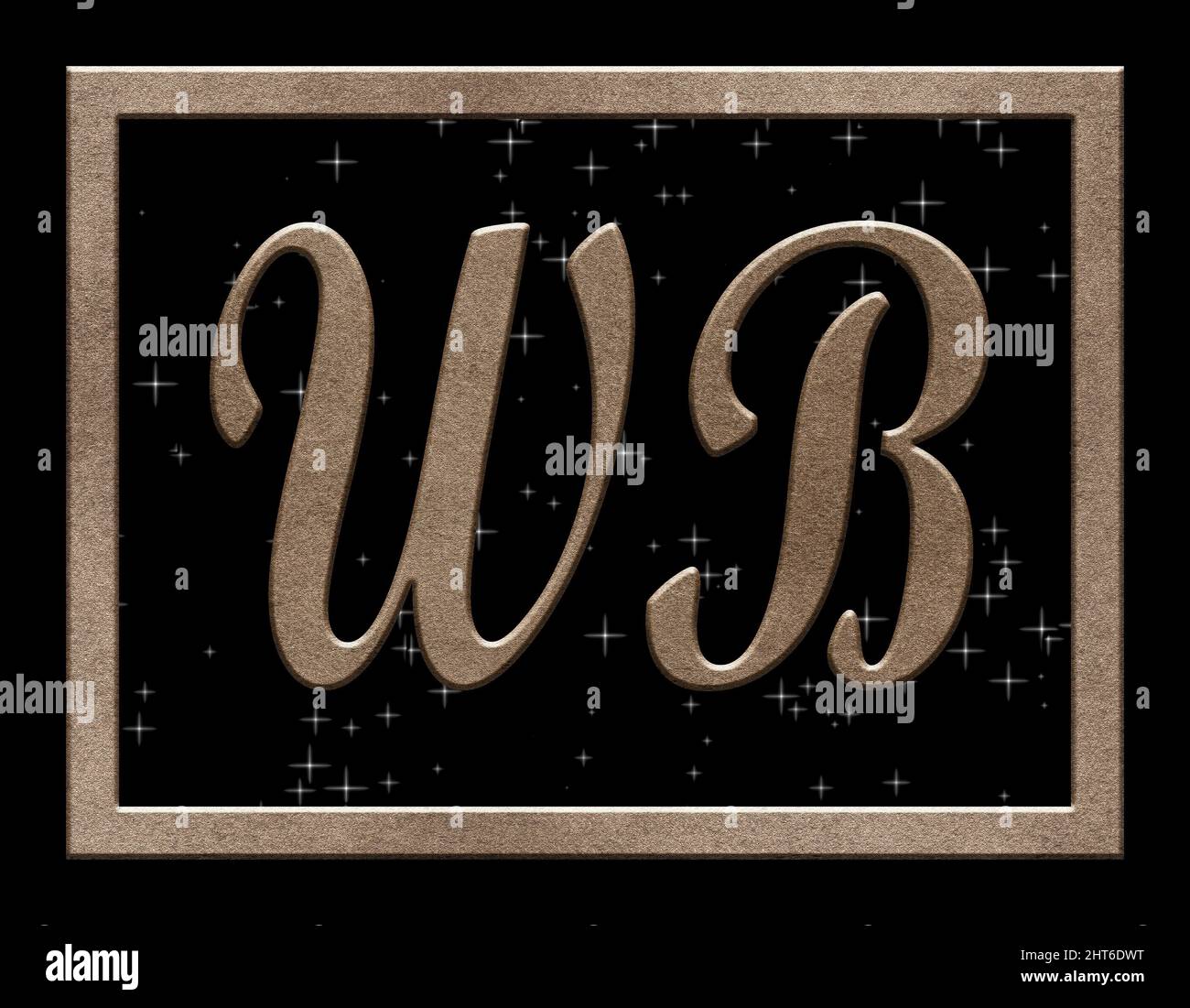 Signature with the two capital letters WB , crystal Stock Photo - Alamy