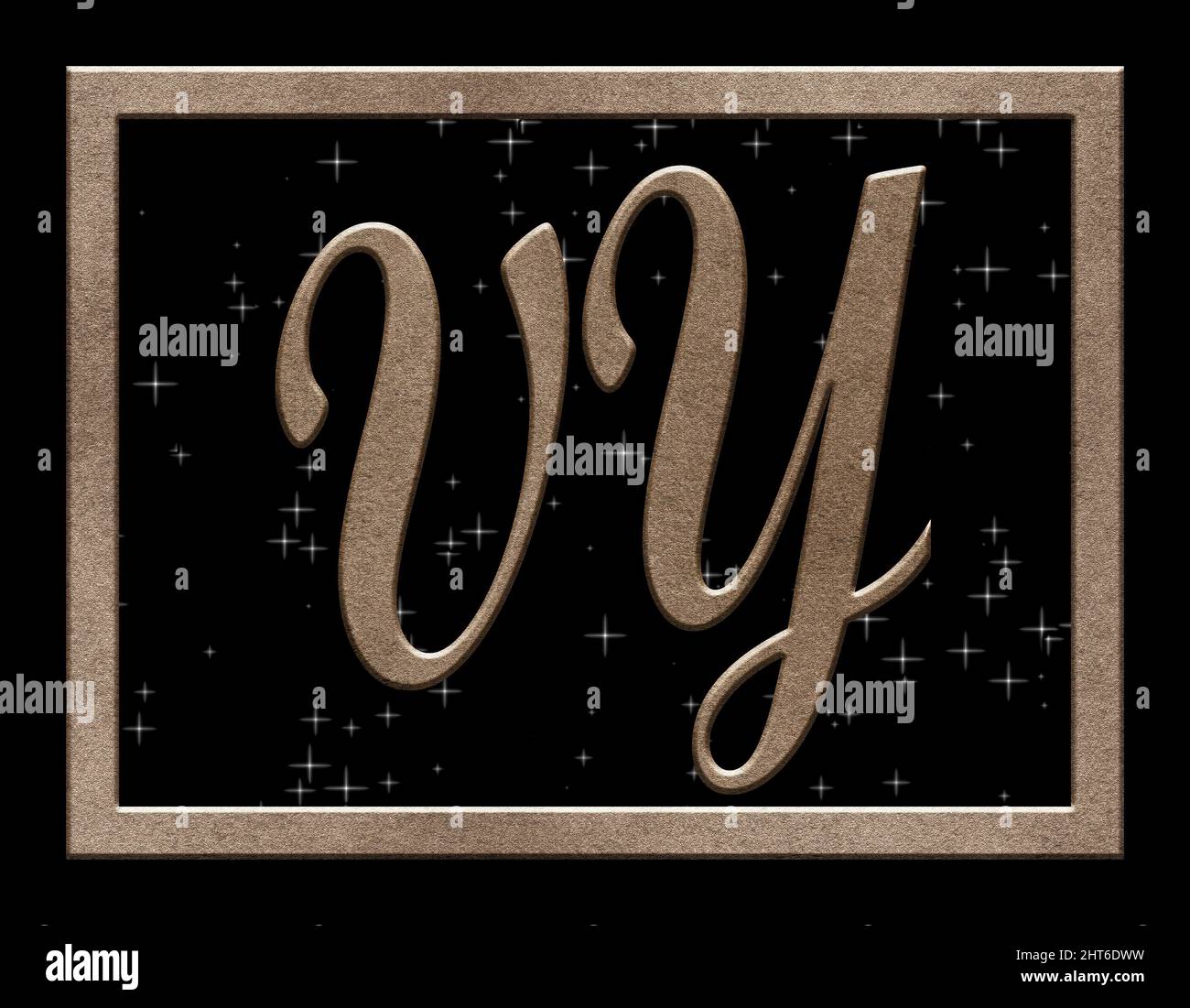 Signature with the two capital letters VY , crystal Stock Photo - Alamy