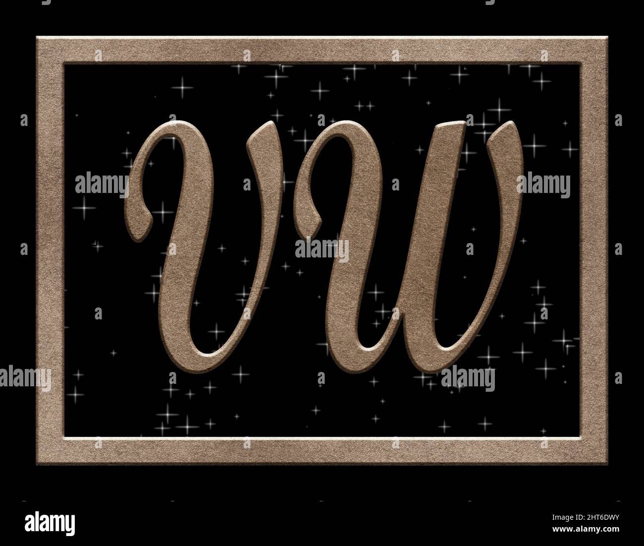 Signature with the two capital letters VW , crystal Stock Photo - Alamy