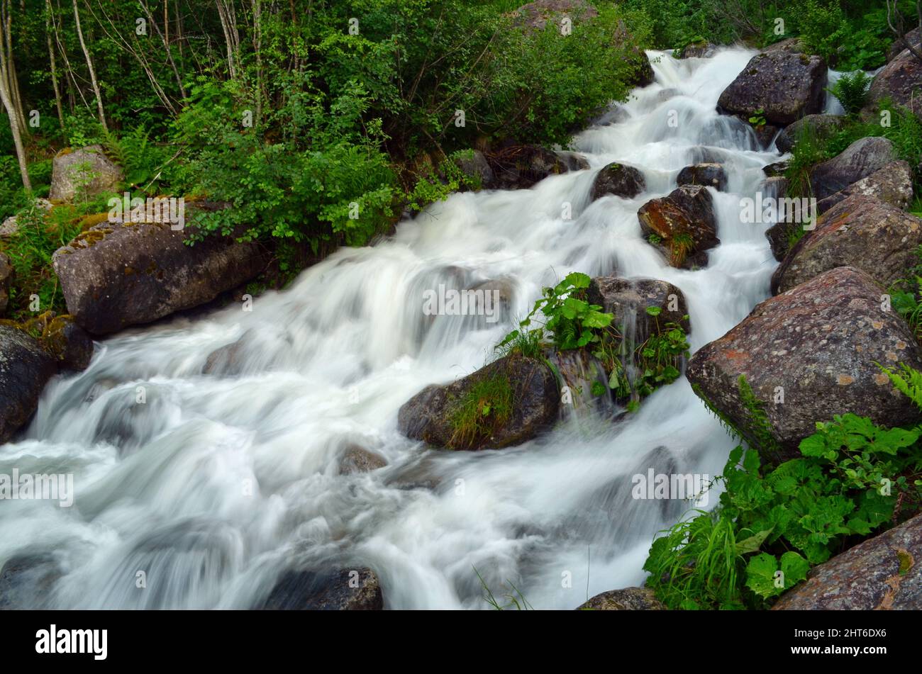 Beautiful waterfall stream landscape Stock Photo - Alamy