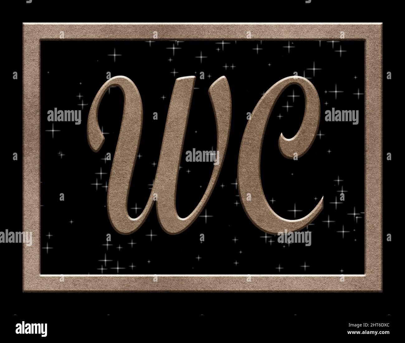 Signature with the two capital letters WC , crystal Stock Photo - Alamy