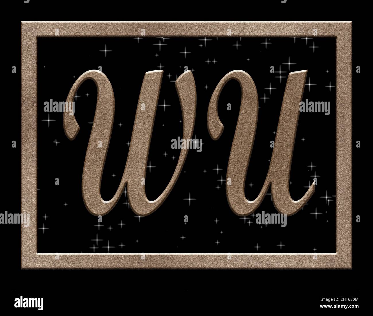 Signature with the two capital letters WU , crystal Stock Photo - Alamy