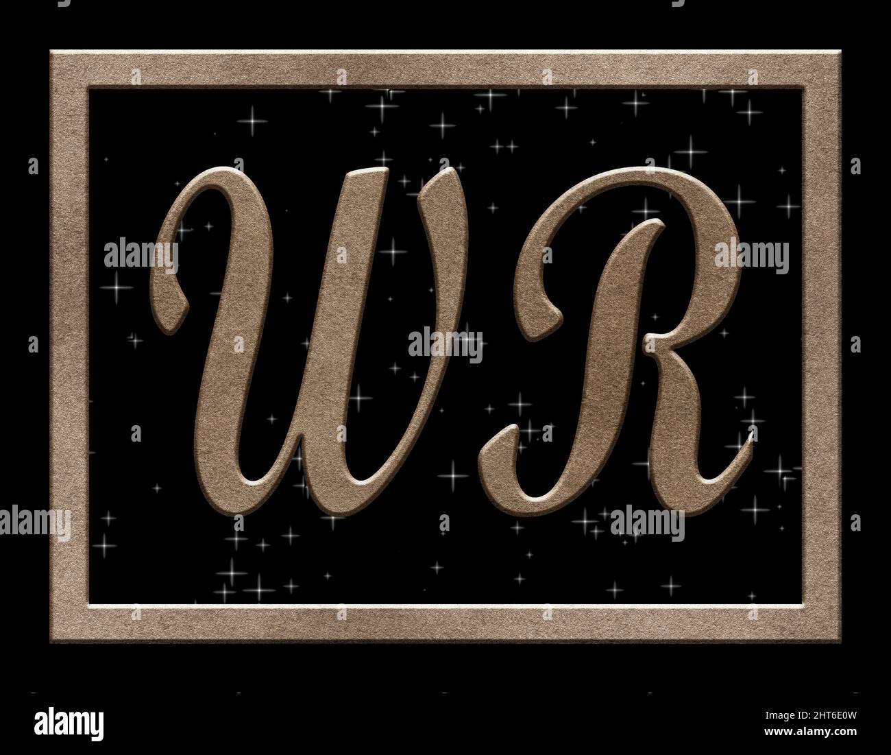 Signature with the two capital letters WR , crystal Stock Photo - Alamy