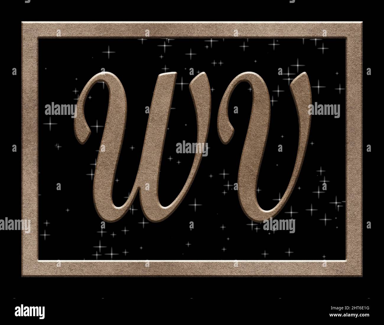 Signature with the two capital letters WV , crystal Stock Photo - Alamy