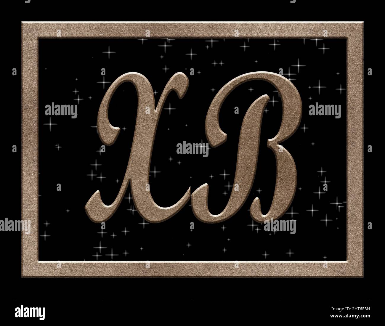 Signature with the two capital letters XB , crystal Stock Photo - Alamy