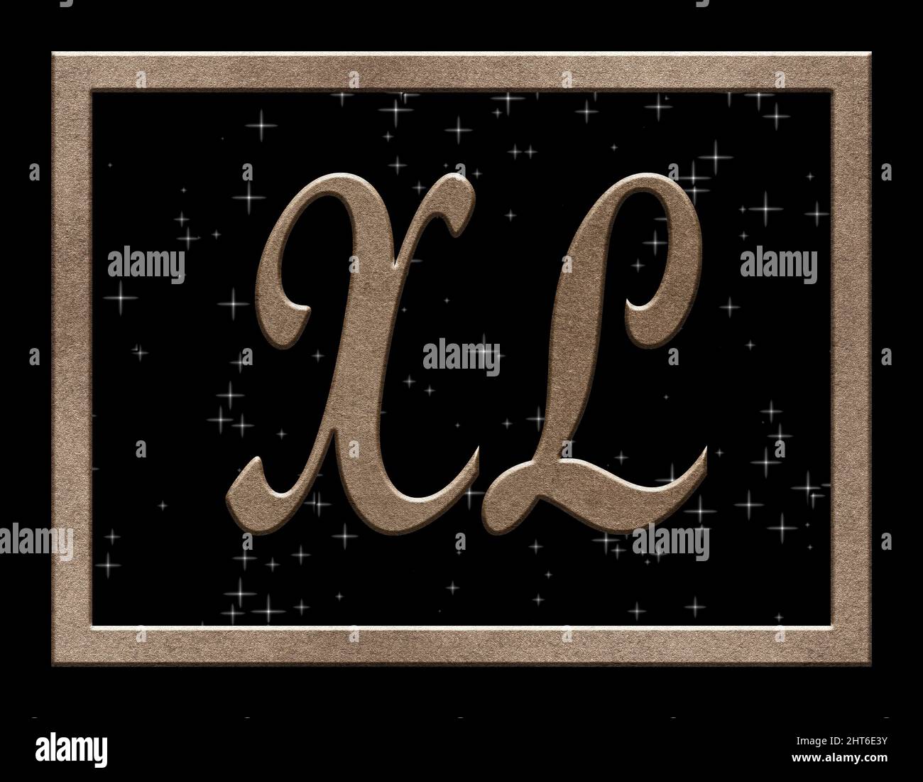 Signature with the two capital letters XL , crystal Stock Photo - Alamy