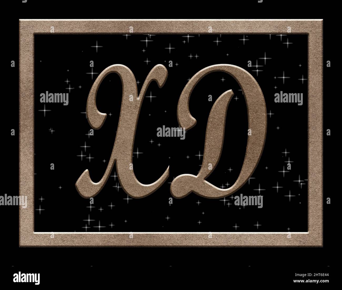 Signature with the two capital letters XD , crystal Stock Photo - Alamy