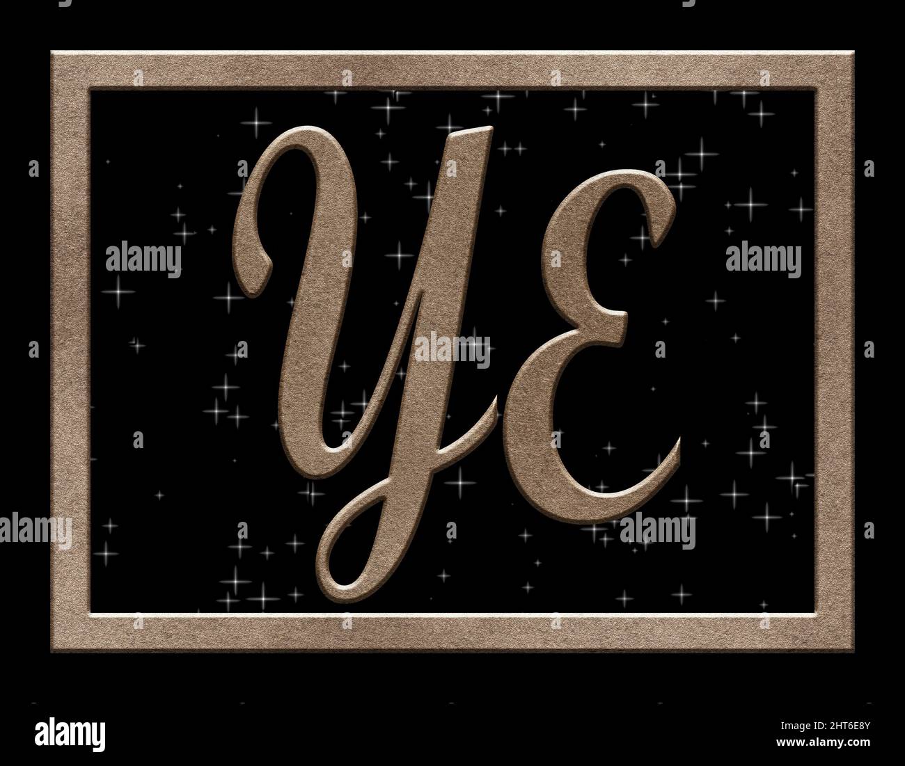 Signature with the two capital letters YE , crystal Stock Photo - Alamy