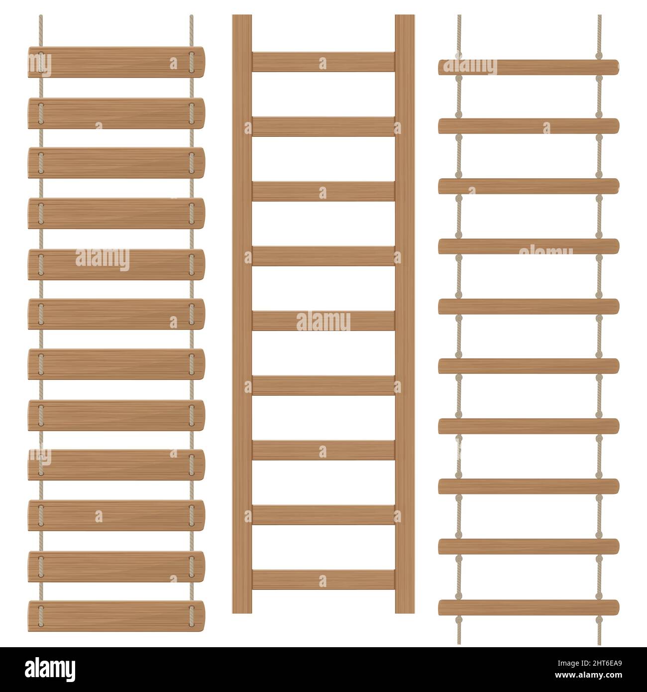 Three rope ladders isolated on a white background. Color Vector ...