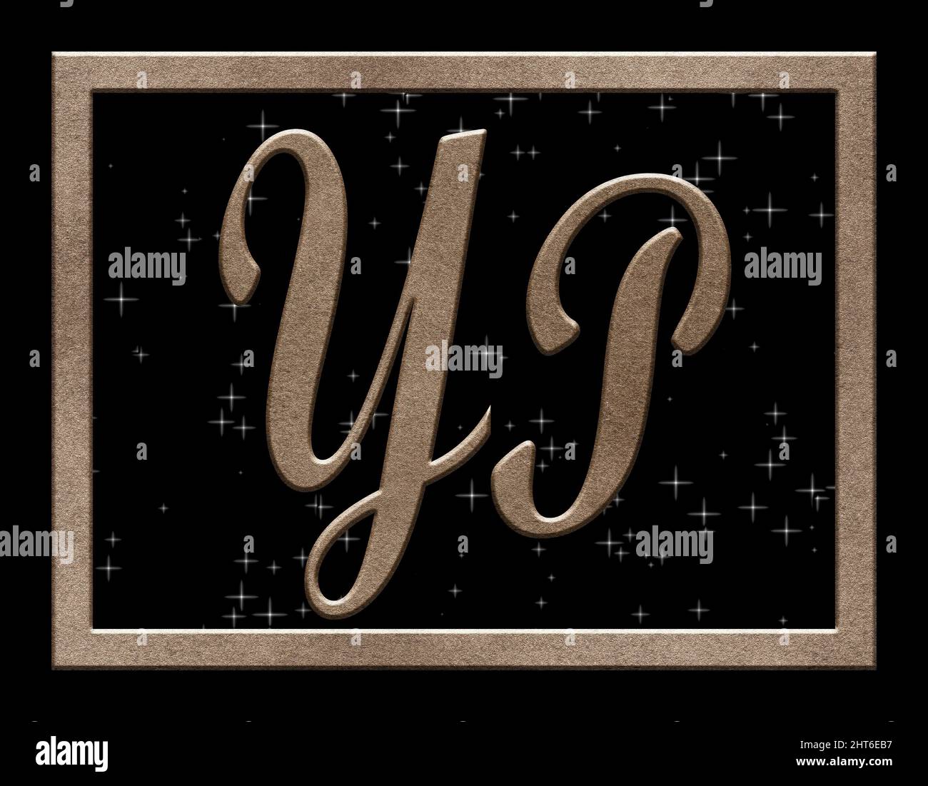 Signature with the two capital letters YP , crystal Stock Photo - Alamy