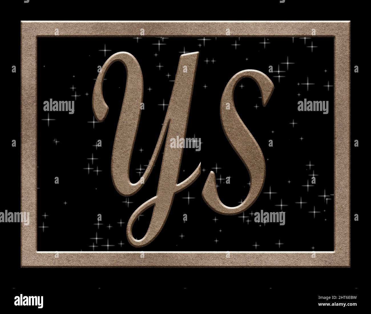 Signature with the two capital letters YS , crystal Stock Photo - Alamy