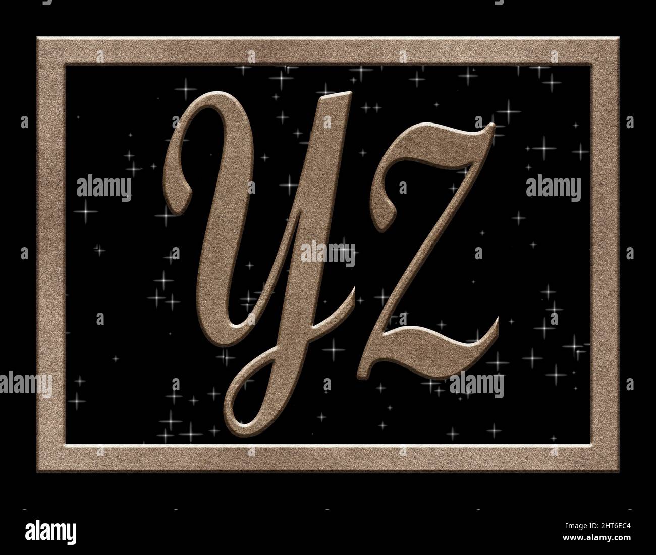 Signature with the two capital letters YZ , crystal Stock Photo - Alamy