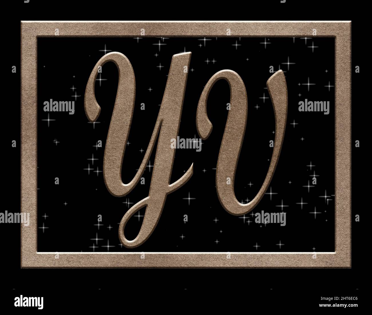 Signature with the two capital letters YV , crystal Stock Photo - Alamy