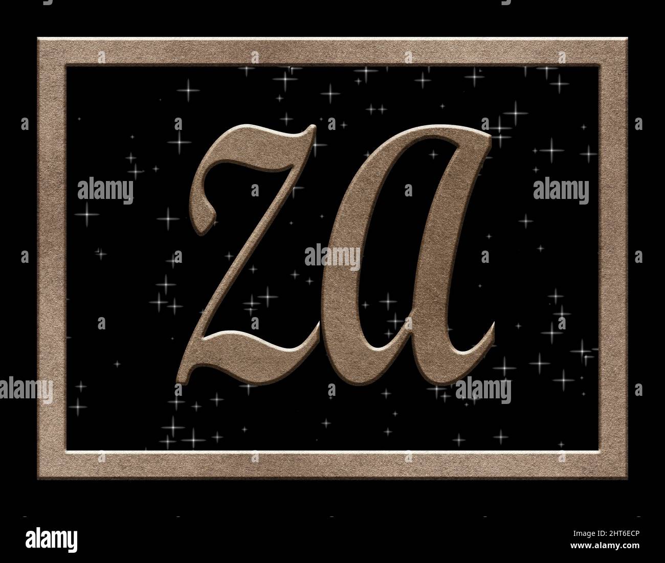Signature with the two capital letters ZA , crystal Stock Photo - Alamy