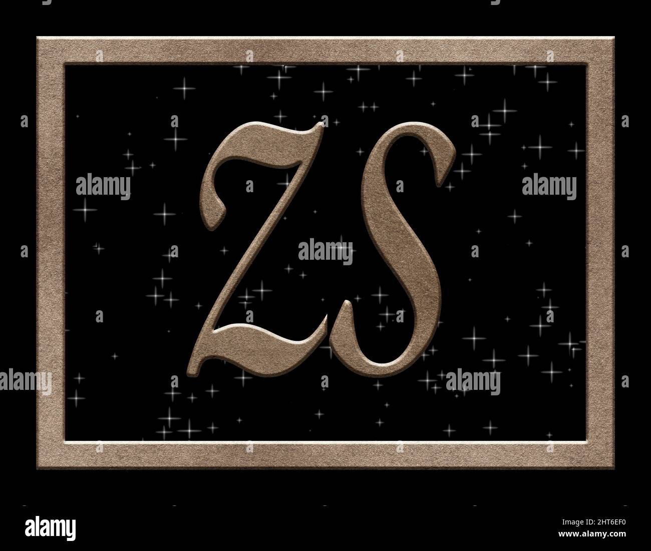 Signature with the two capital letters ZS , crystal Stock Photo - Alamy