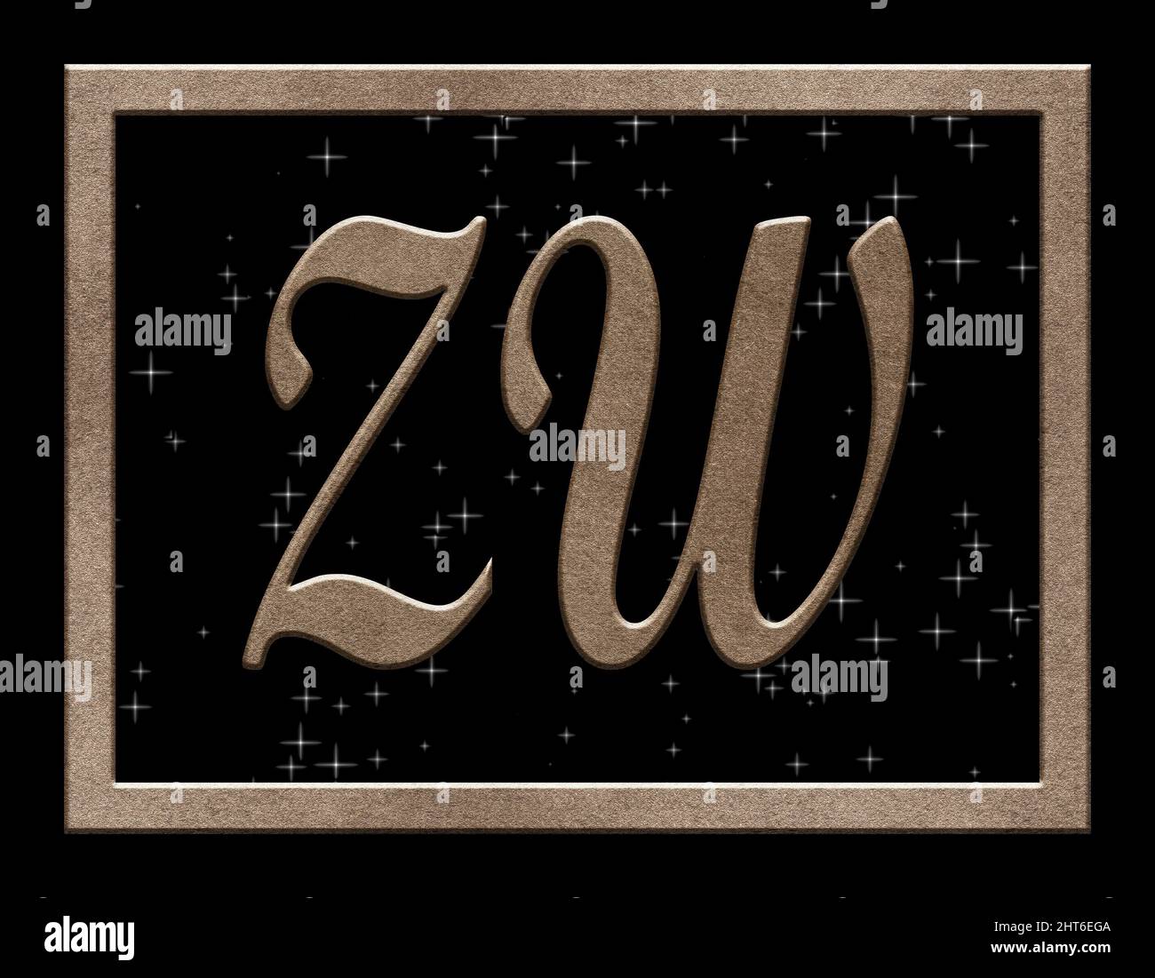 Signature with the two capital letters ZW , crystal Stock Photo - Alamy