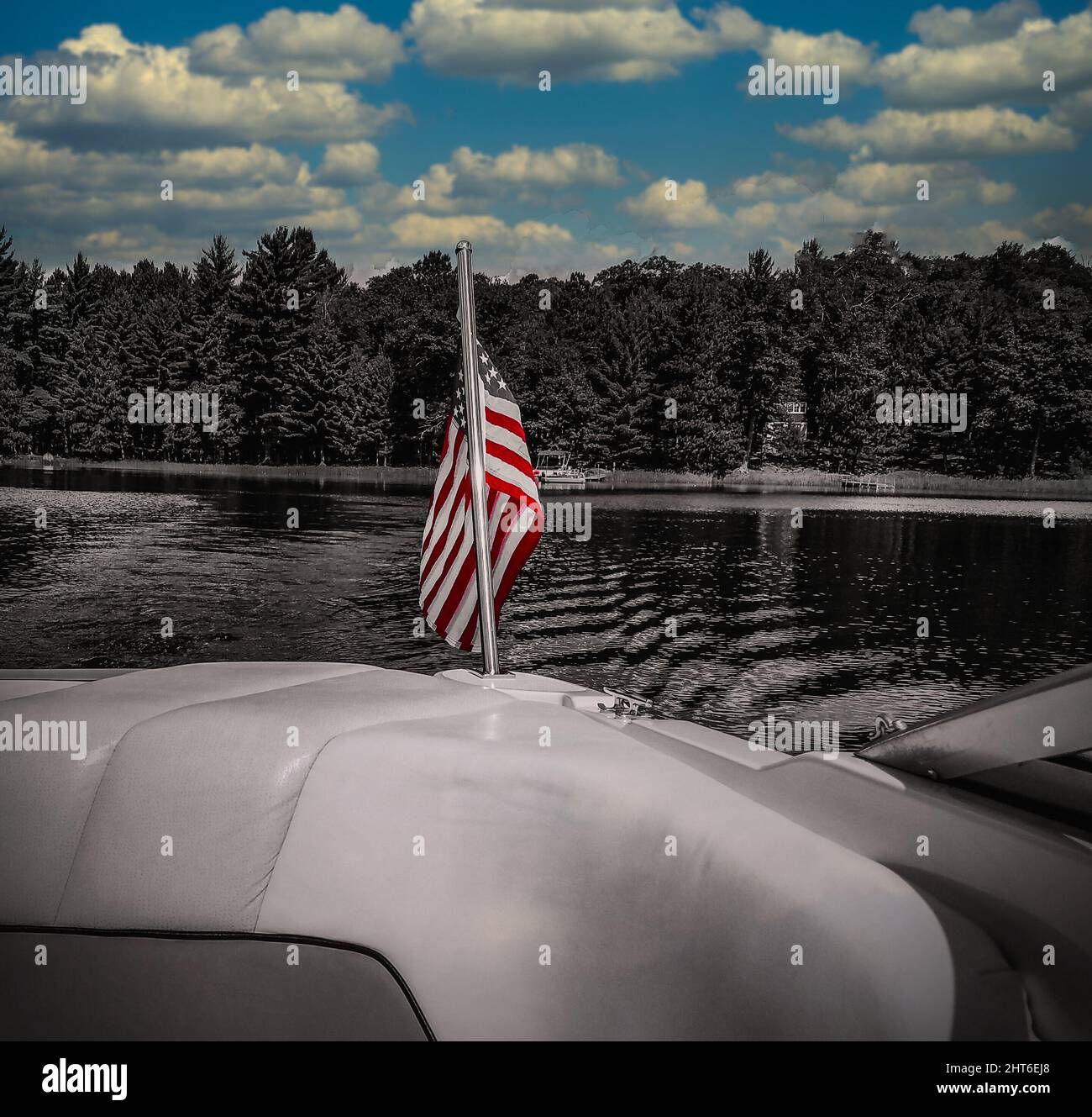 Flag of the United States on a boat Stock Photo - Alamy