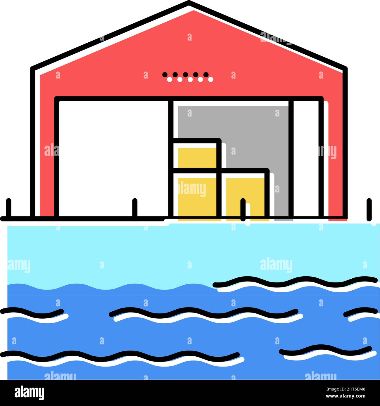 storehouse port color icon vector illustration Stock Vector Image & Art ...