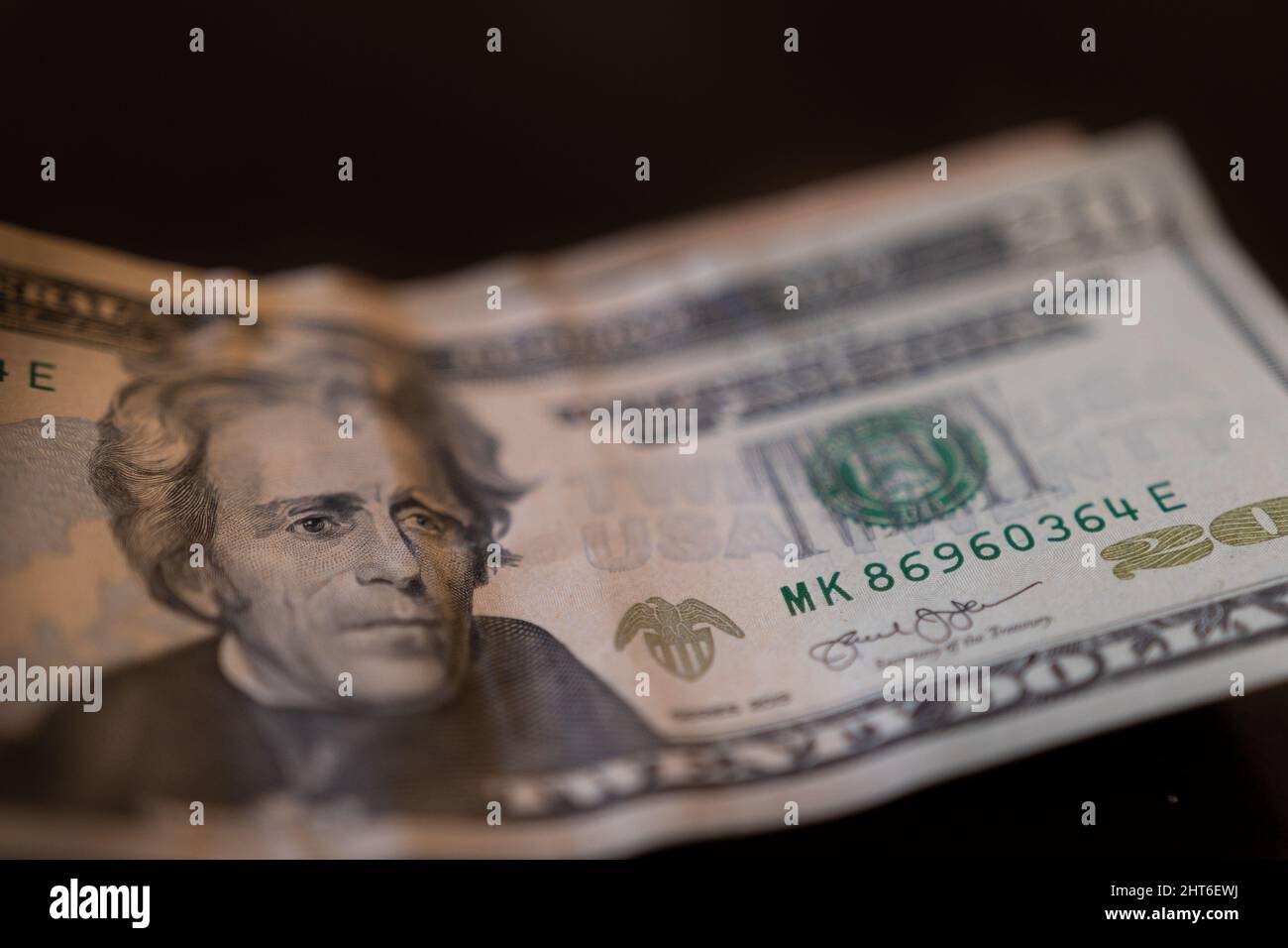 Close-up shot of a 20 dollar bill Stock Photo - Alamy