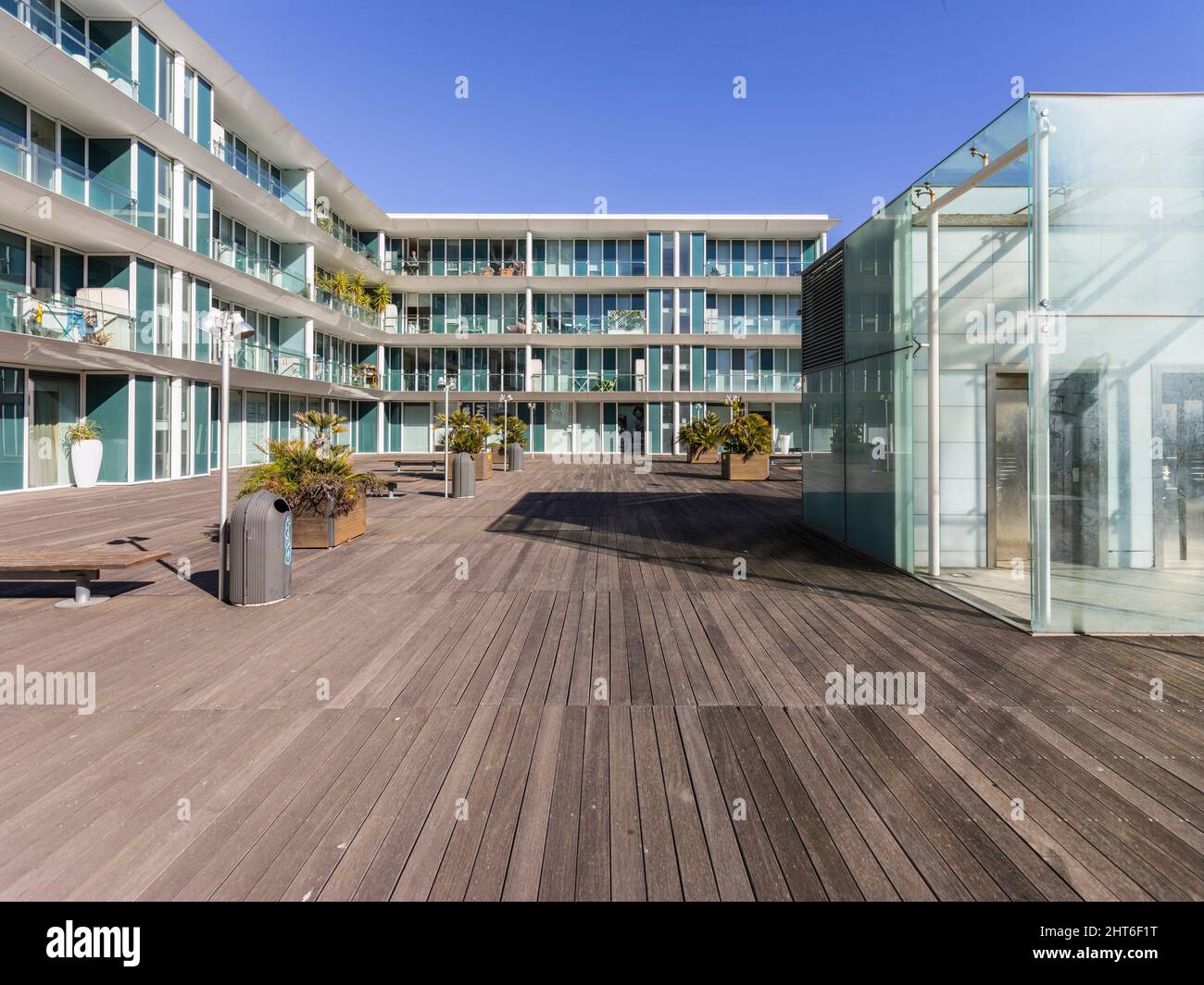 Savona, Italy - February 26, 2022: Residential complex near the marina ...