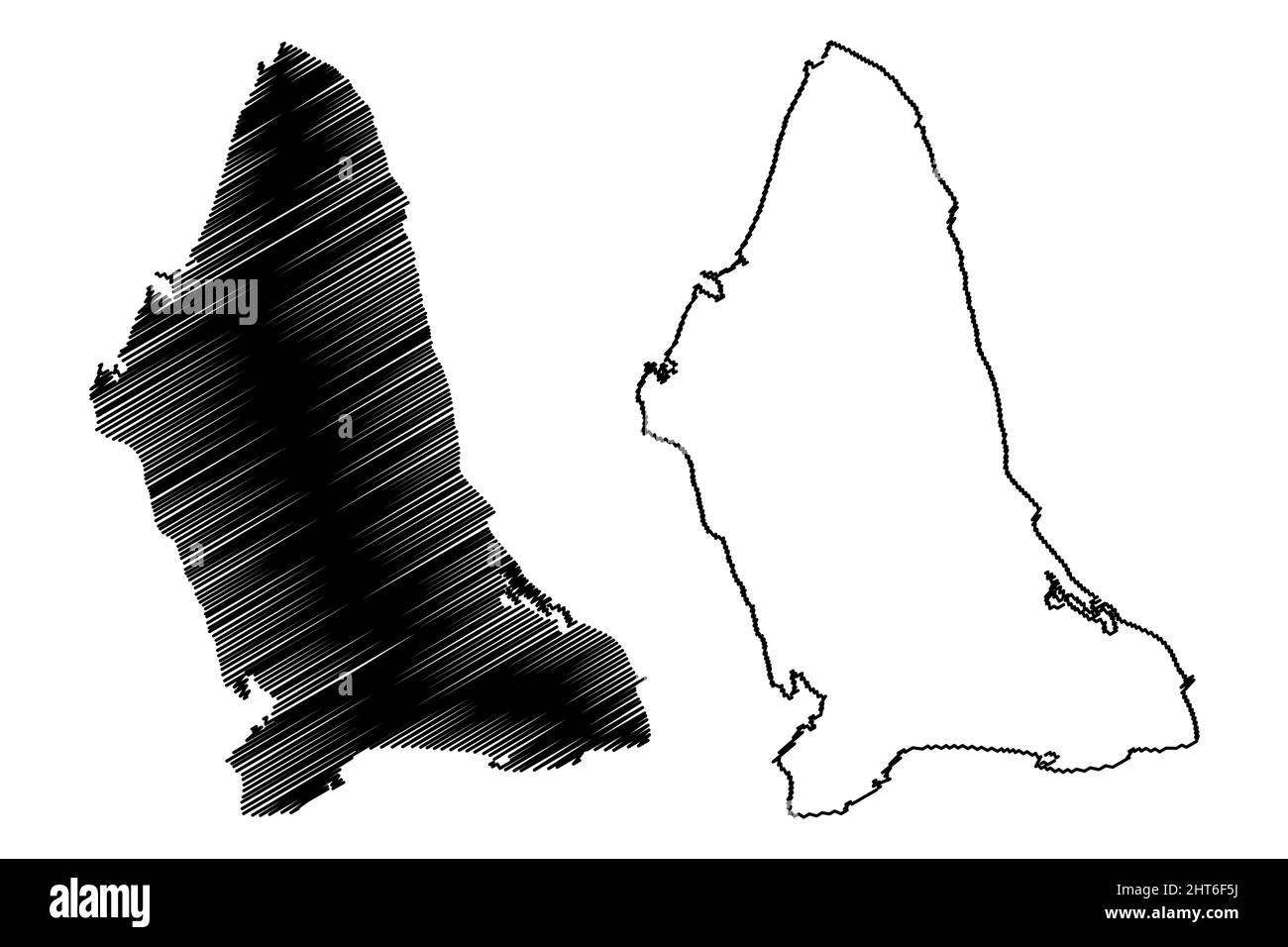 Bantayan island (Asia, Republic of the Philippines) map vector ...