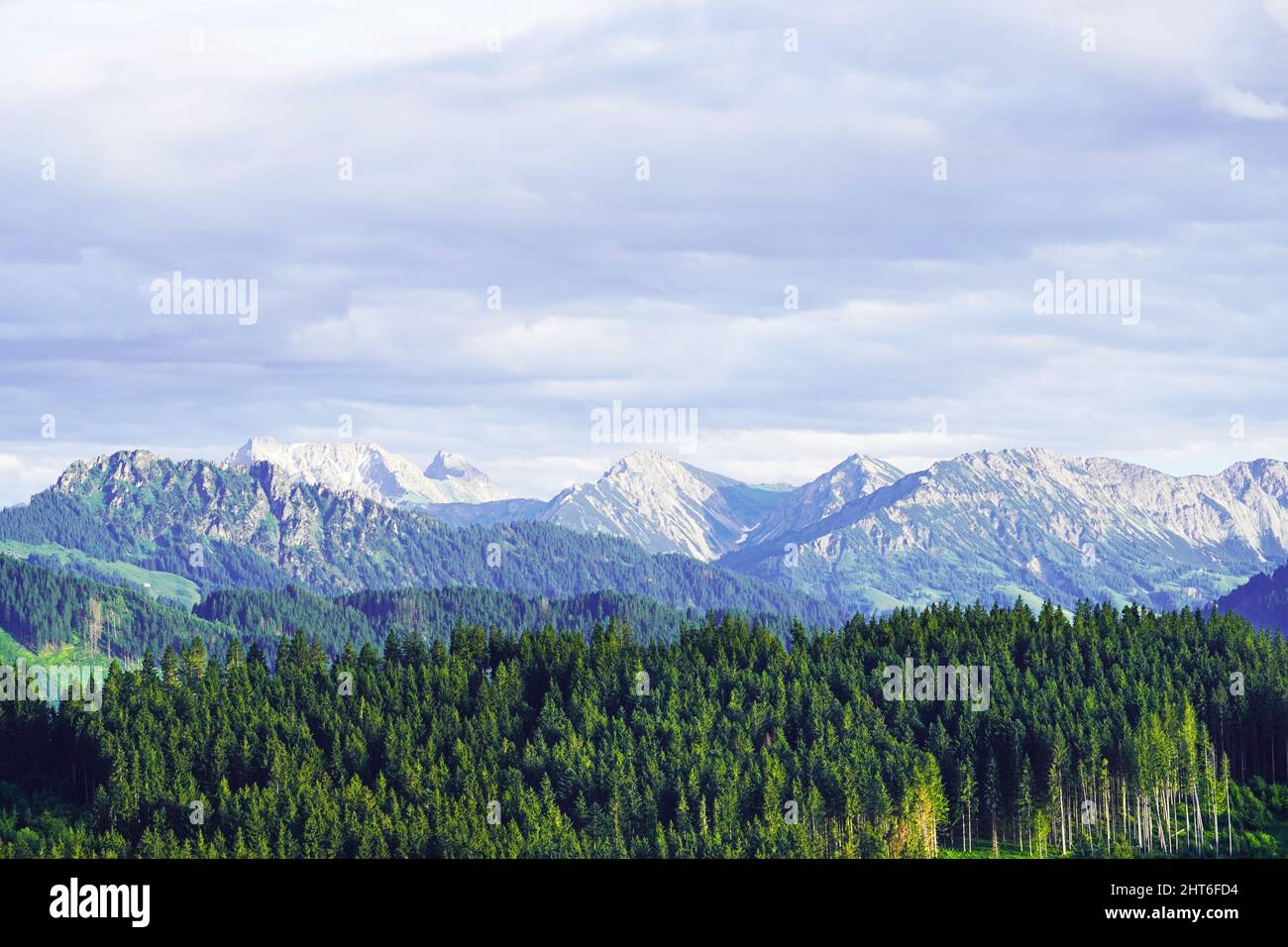 Alpine landscape in the Allgau region of Bavaria in Germany Stock Photo ...