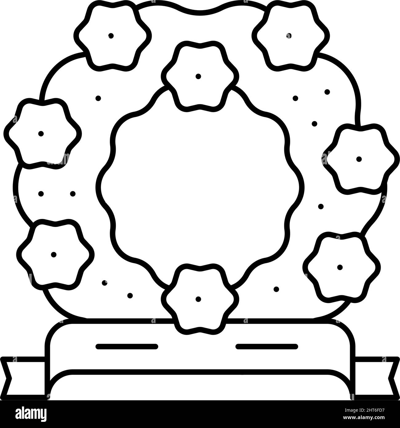 funeral wreath line icon vector isolated illustration Stock Vector ...