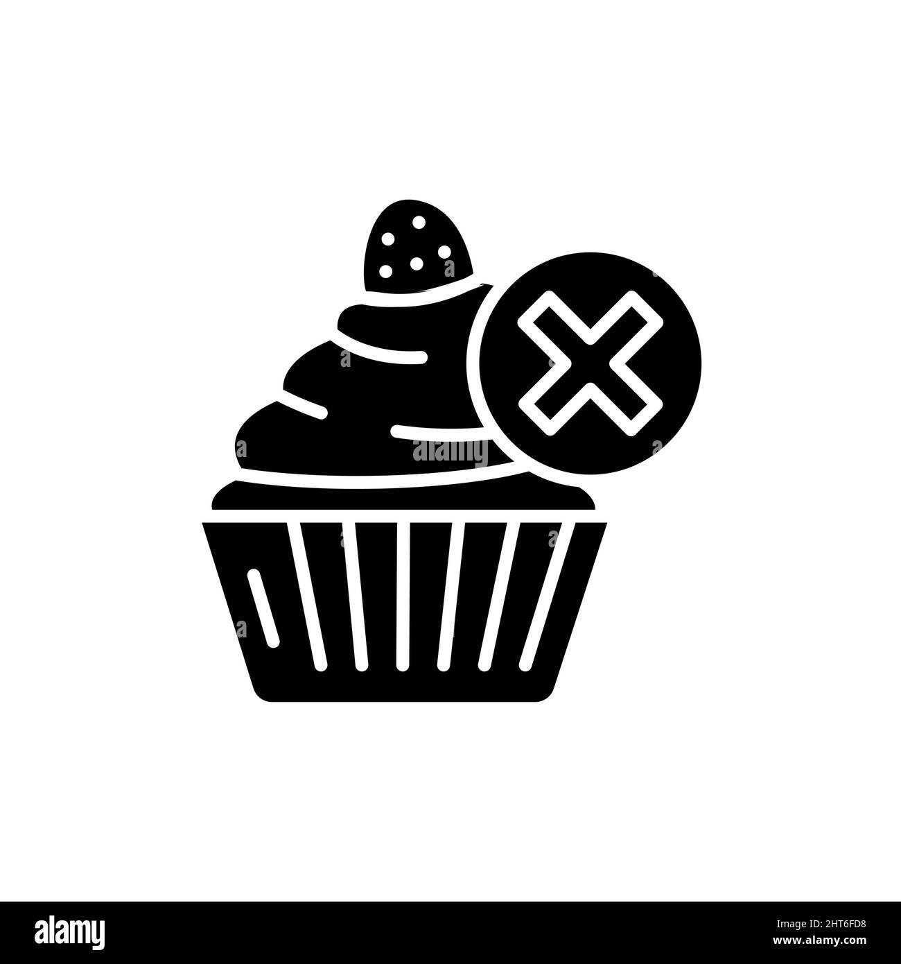 Forbidden food color line icon. Isolated vector element. Outline ...