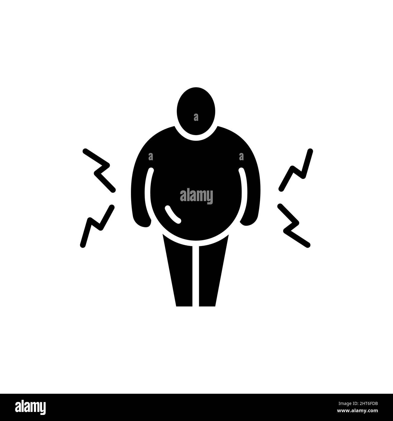 Obesity color line icon. Isolated vector element. Outline pictogram for ...