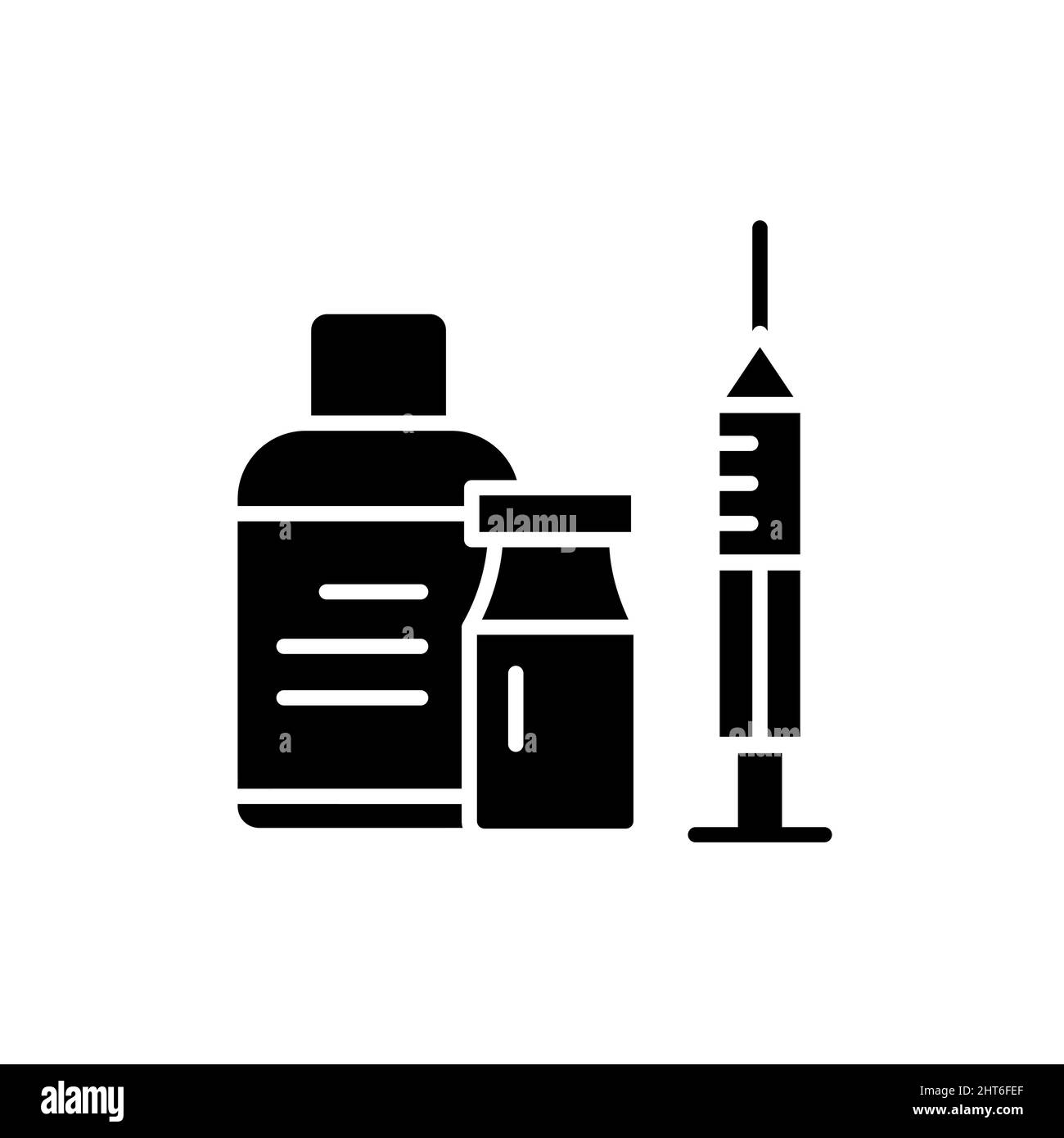 Drug injection color line icon. Isolated vector element. Outline ...