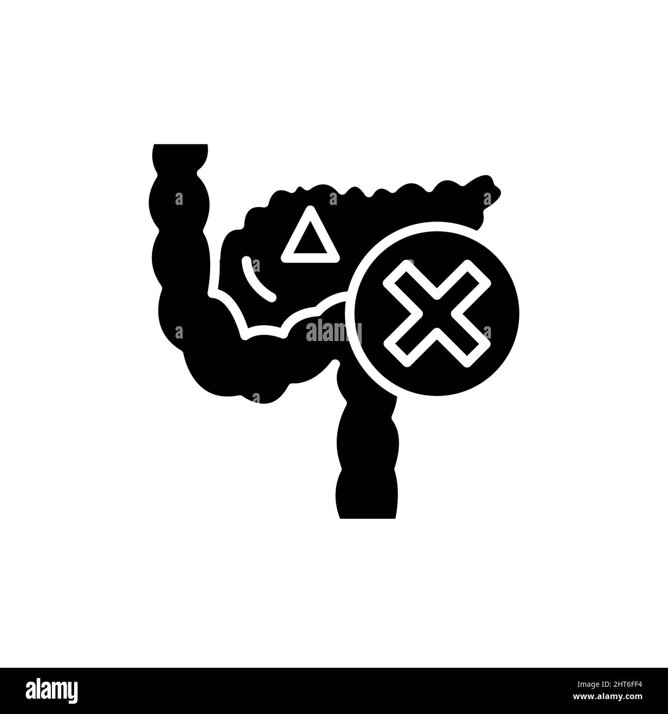 Pancreas color line icon. Isolated vector element. Outline pictogram ...