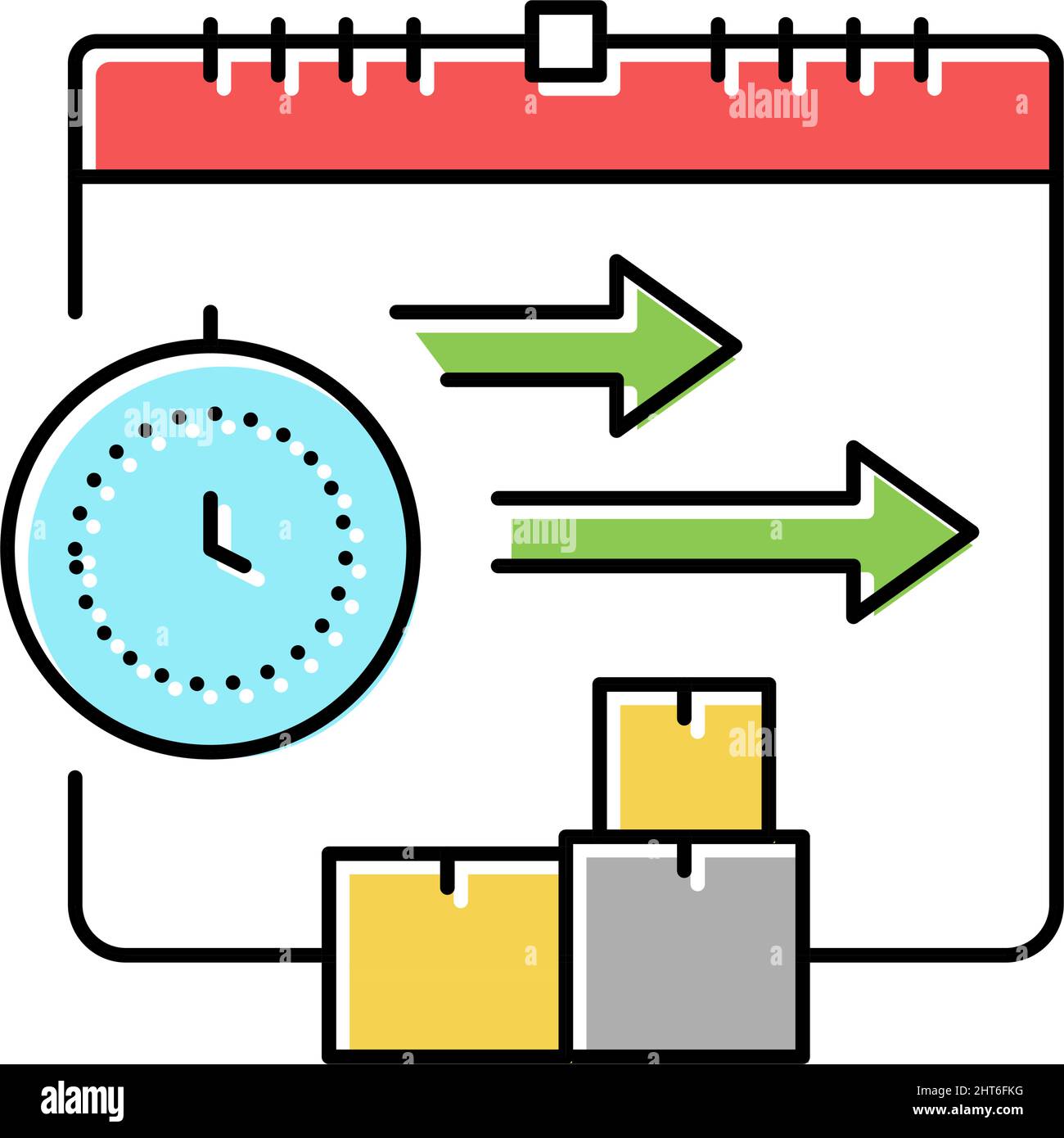 time delivery procurement color icon vector illustration Stock Vector ...