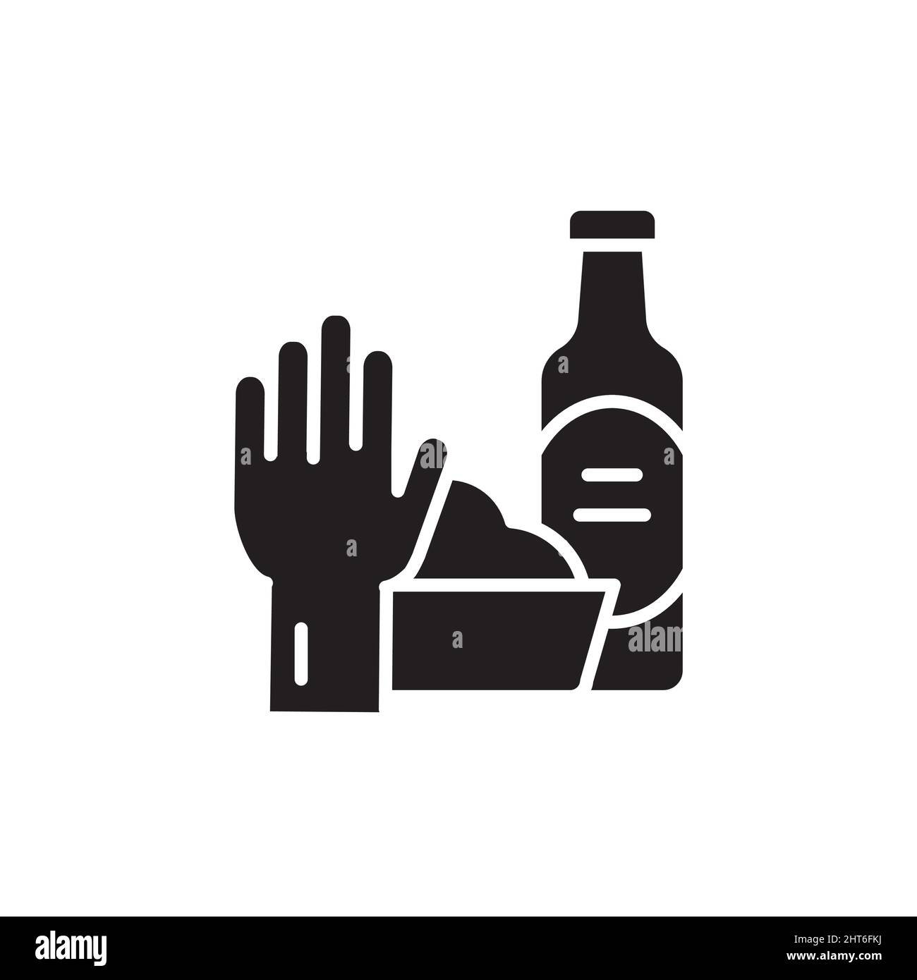 Refusal eat color line icon. Isolated vector element. Outline pictogram ...