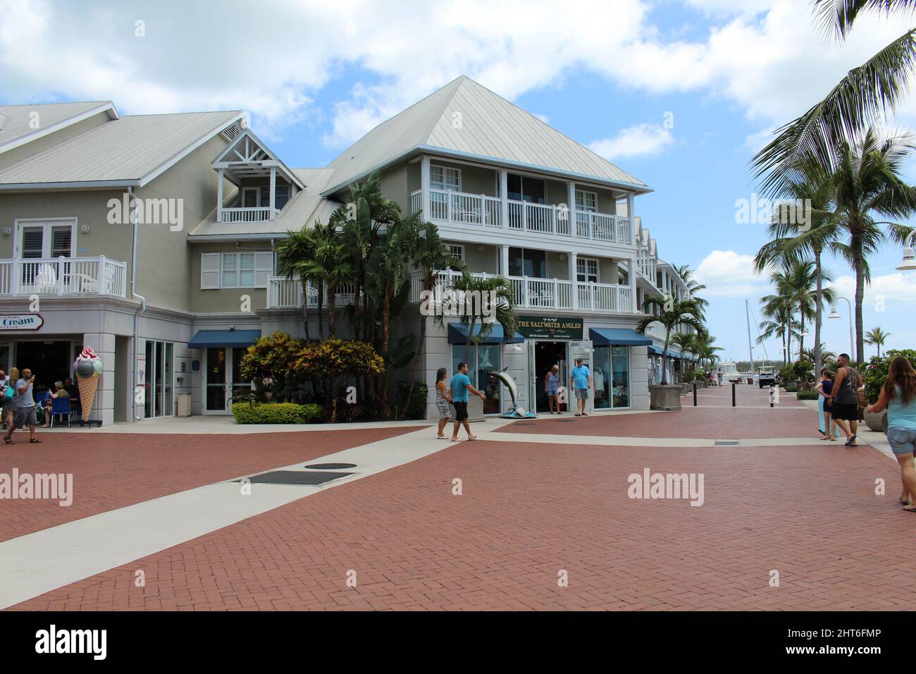 Shot of the street and buildings in Key West, Florida, United States ...
