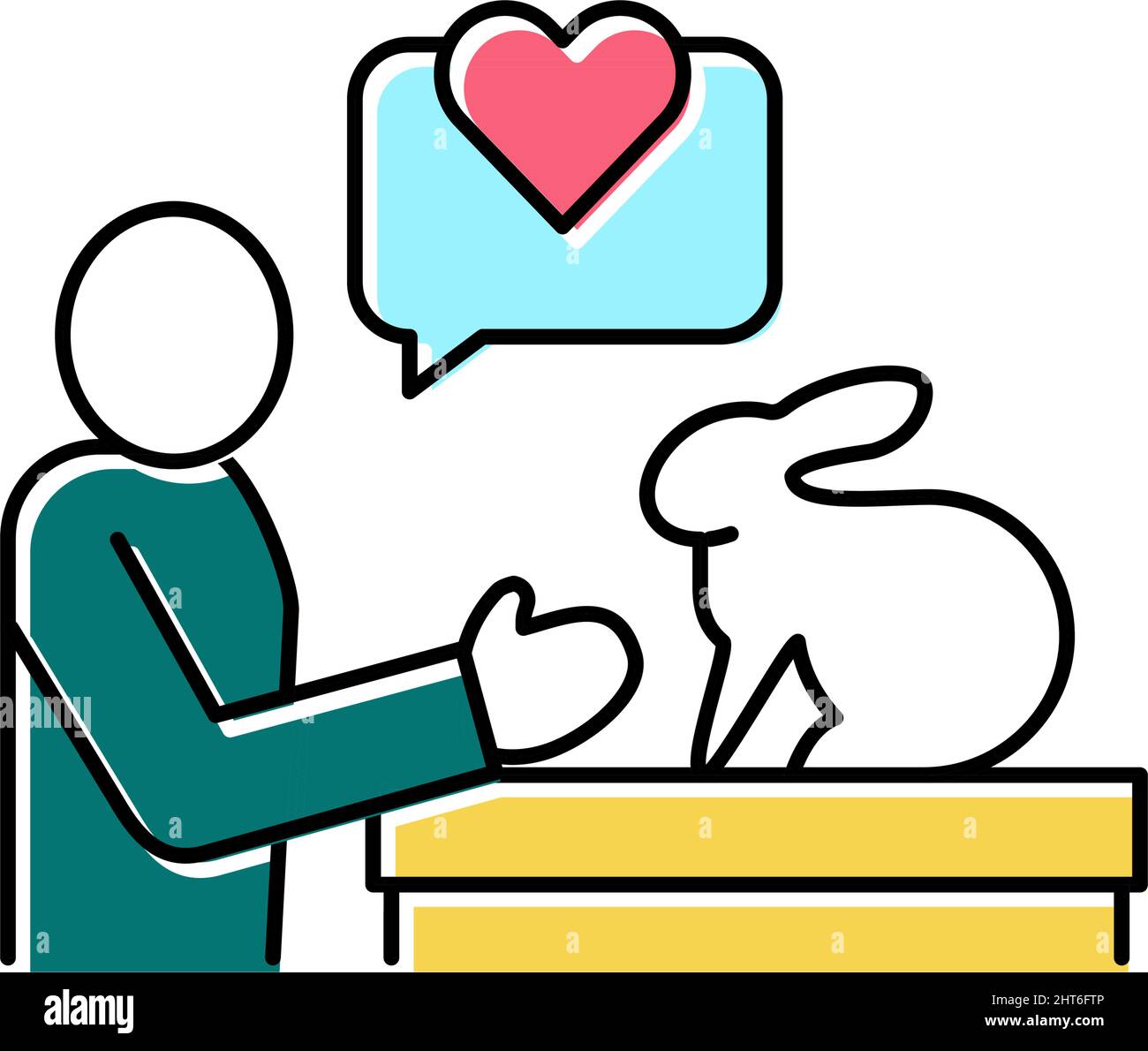 bunny veterinary researchment color icon vector illustration Stock ...