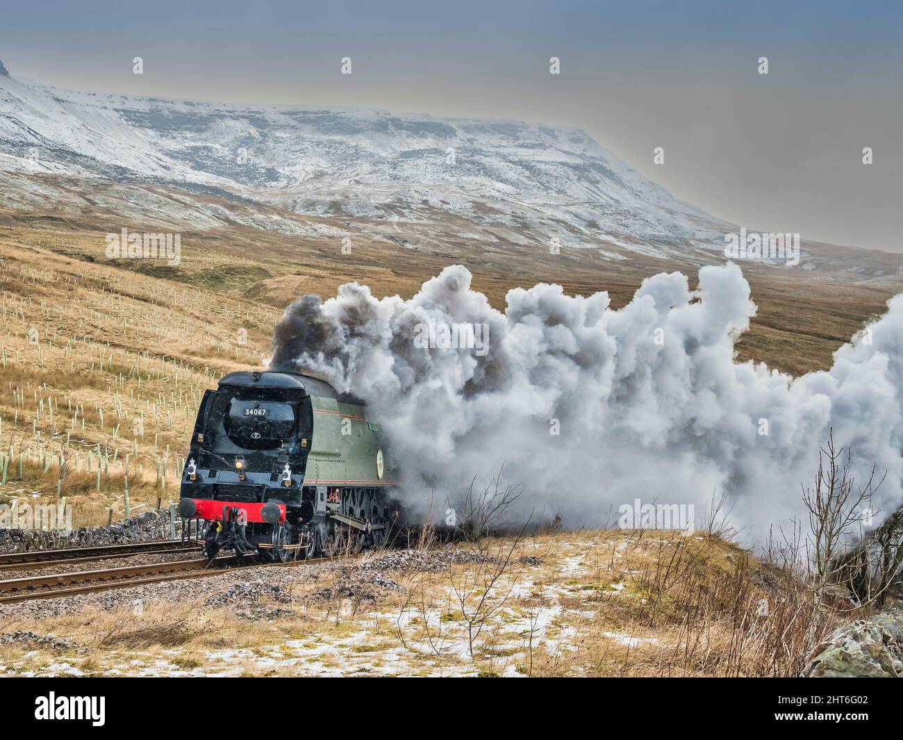 The image is of the Southern Railways Battle of Britain Class 4-6-2 ...