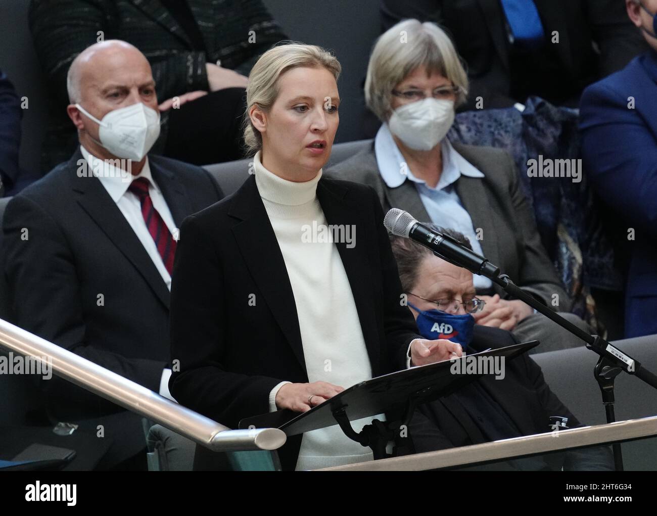 Berlin, Germany. 27th Feb, 2022. Alice Weidel, leader of the AfD ...