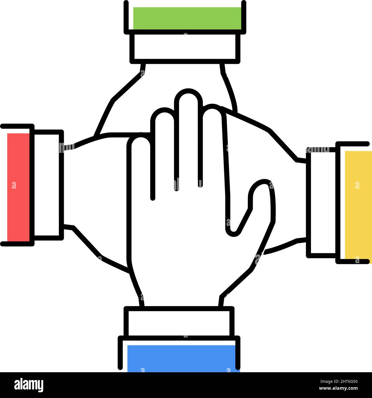 teamwork handshake color icon vector color illustration Stock Vector ...
