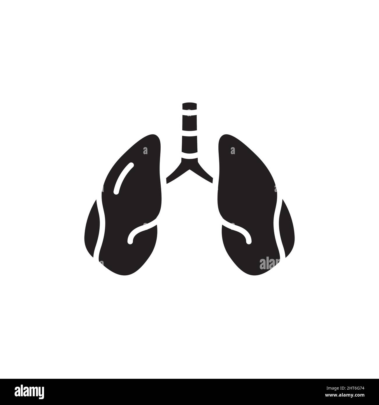 Human organ lungs color line icon. Isolated vector element. Outline ...
