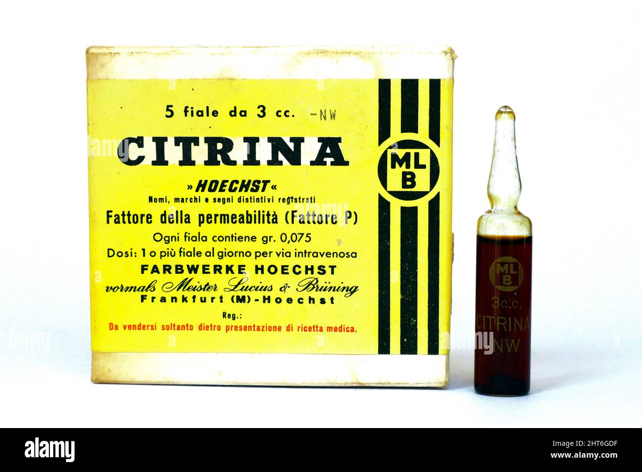 Vintage 1950s CITRINA HOECHST Vitamin P vials medicine. MLB - Farbwerke ...