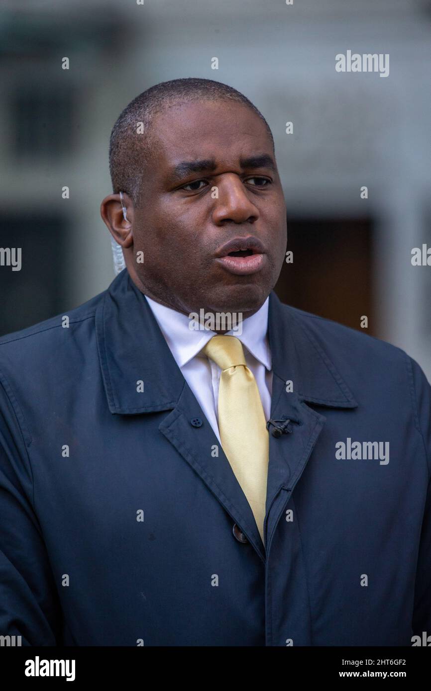 London, England, UK. 27th Feb, 2022. Shadow Foreign Secretary DAVID ...