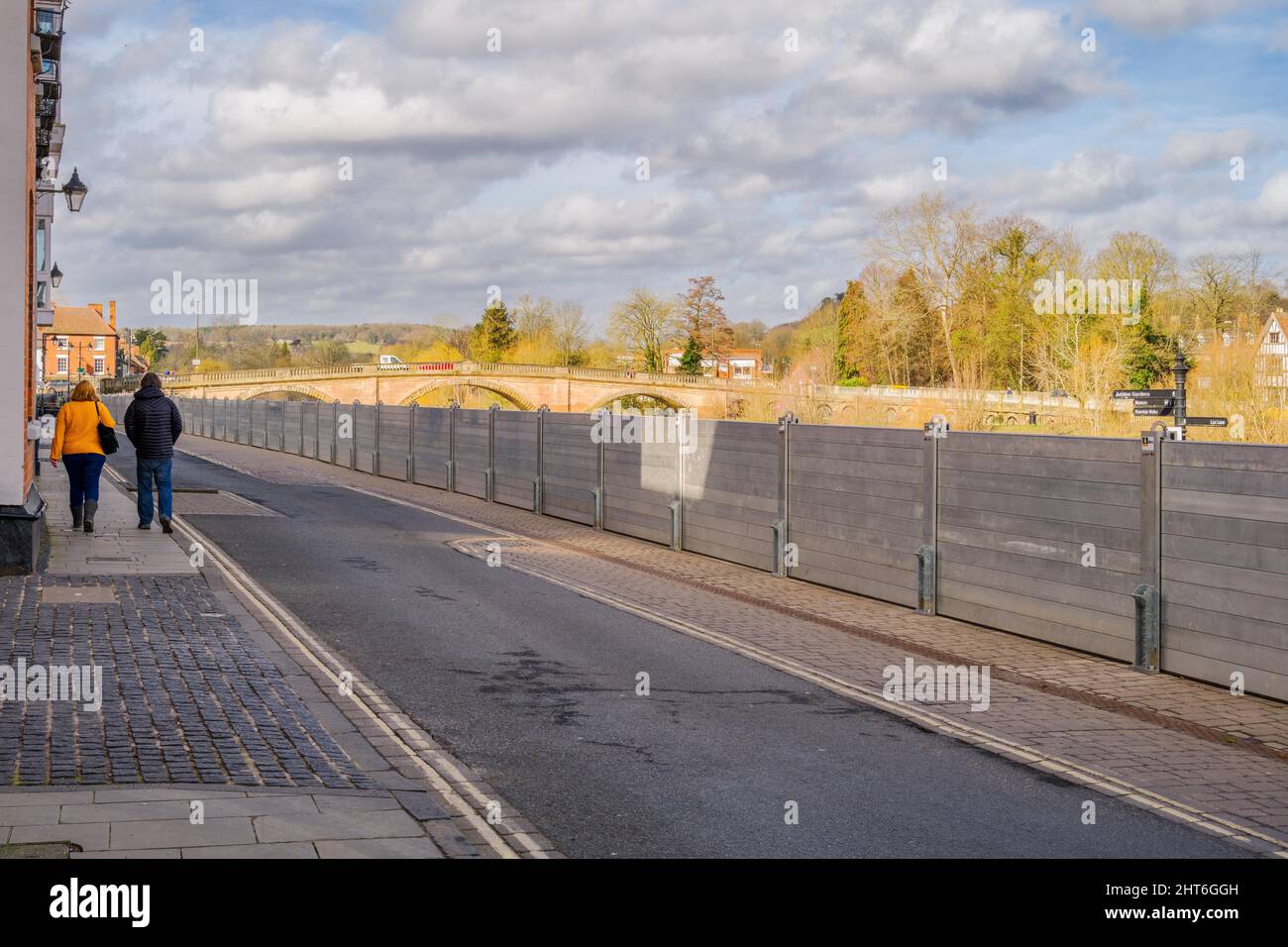 Flood defences on the river seven at Bewdley Stock Photo - Alamy