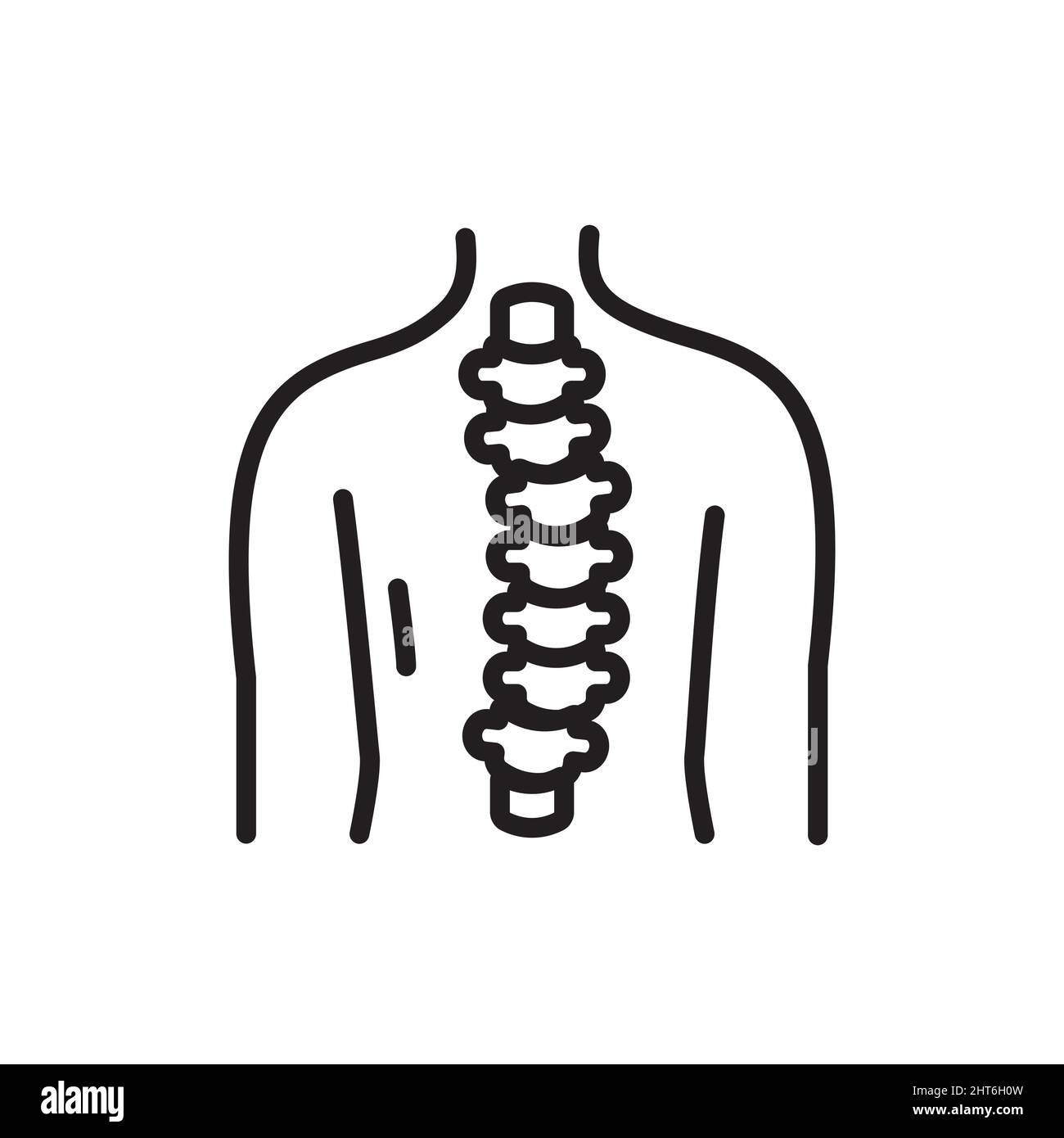 Scoliosis color line icon. Isolated vector element. Outline pictogram ...