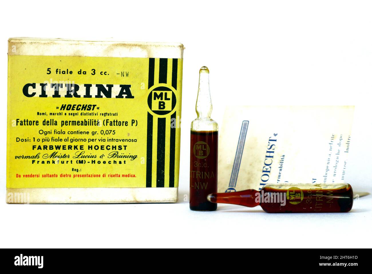 Vintage 1950s CITRINA HOECHST Vitamin P vials medicine. MLB - Farbwerke ...