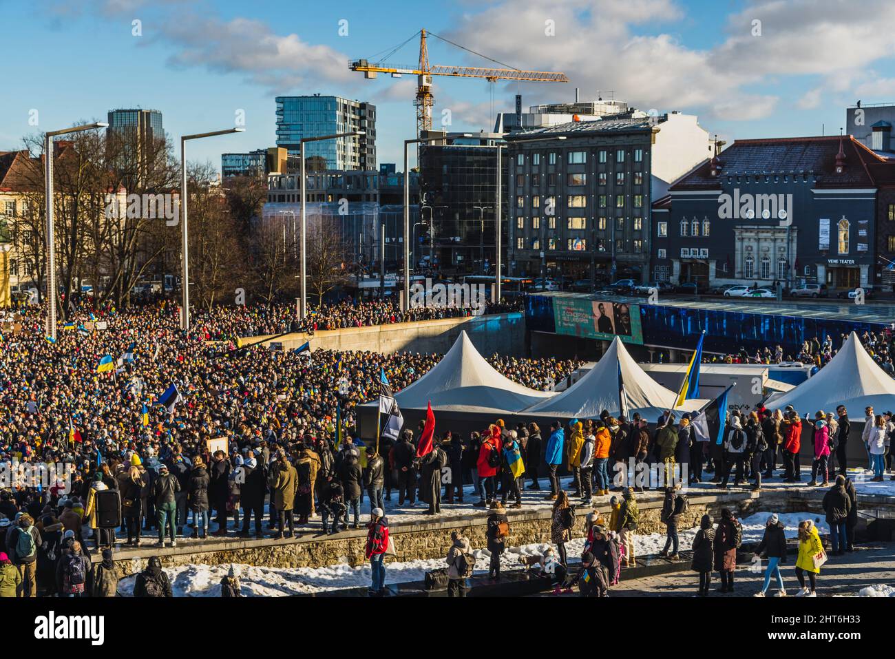 Demonstration at Freedom Square in NATO state Estonia in support of ...