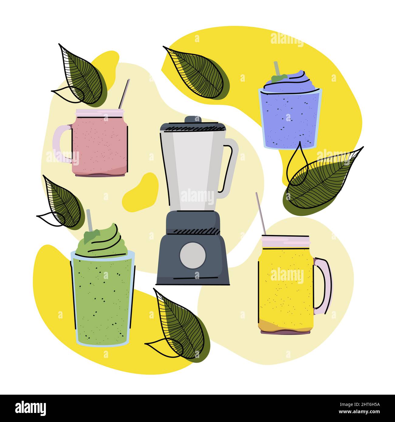 Collection fruit juice smoothies Stock Vector Images - Alamy