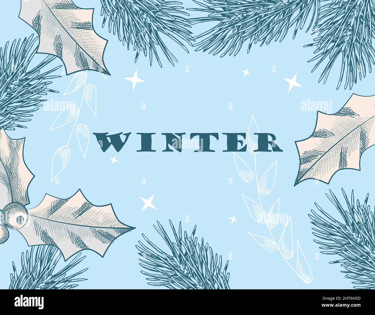 Square frame beautiful winter Stock Vector Images - Alamy
