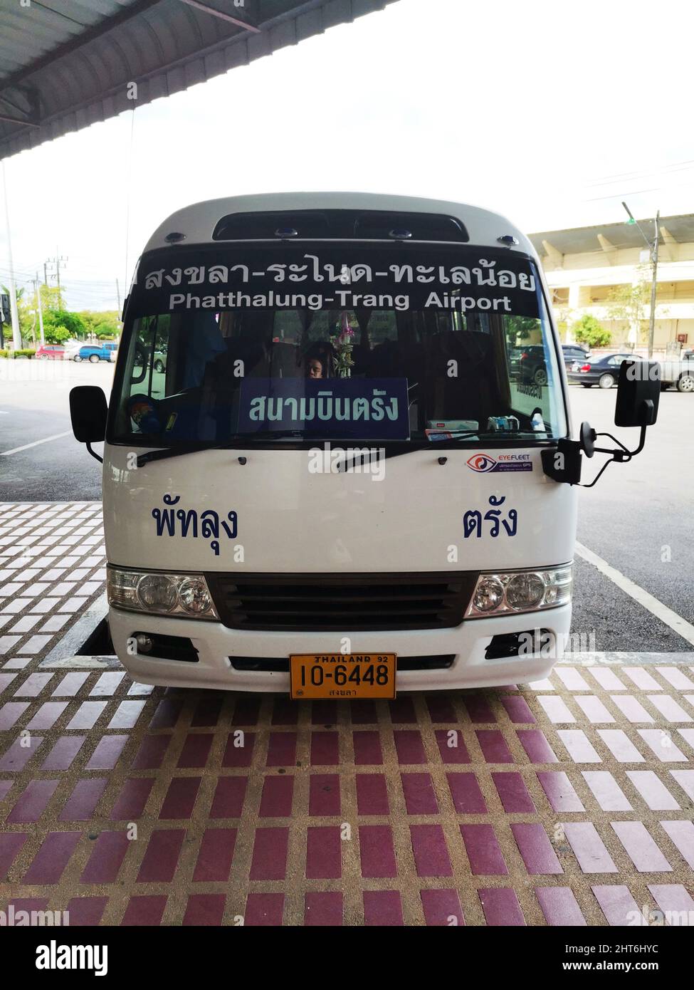 Local mini bus stop and waiting send receive and service thai people ...
