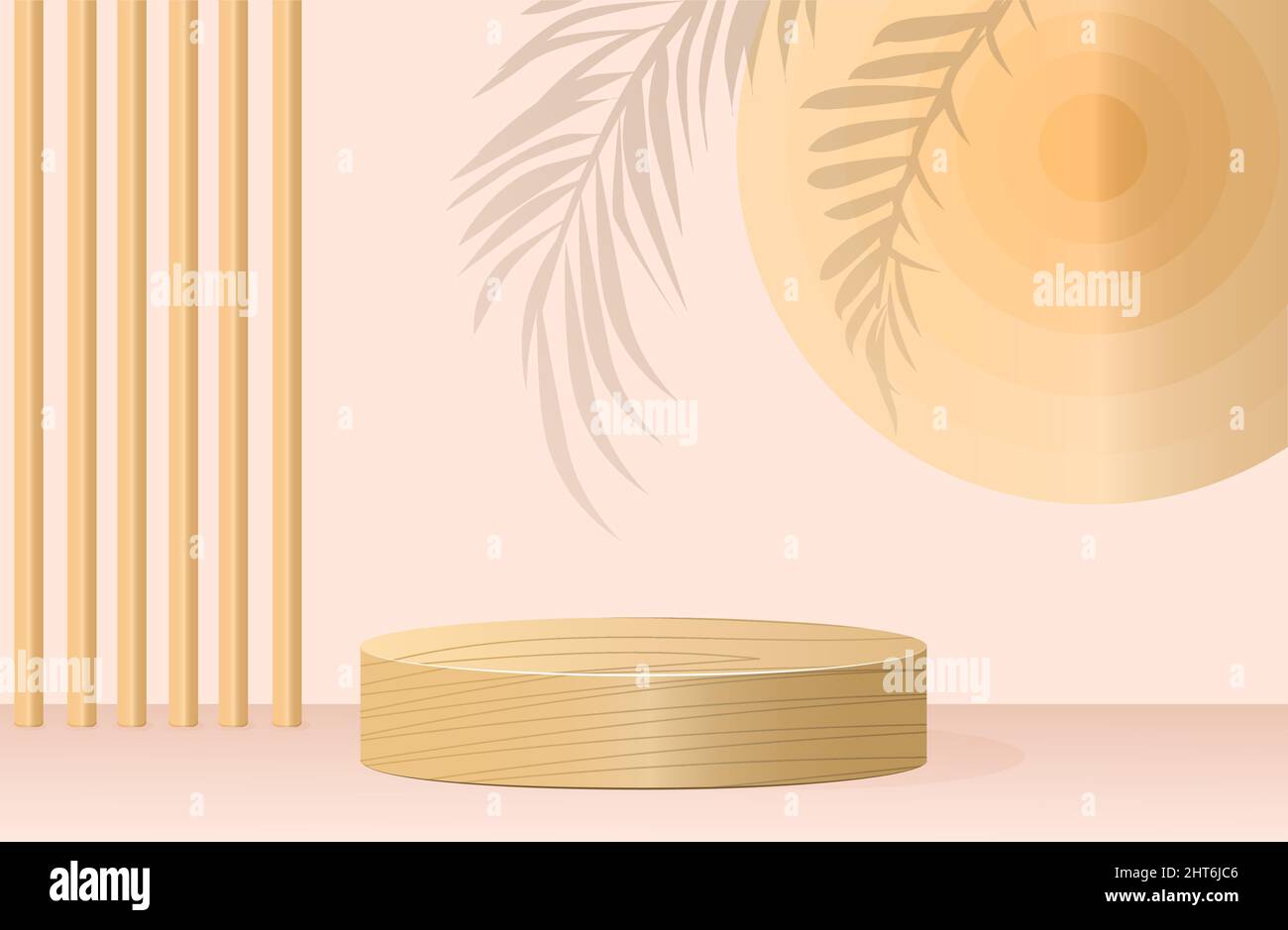 Beige 3d cylinder podium Stock Vector Images - Alamy